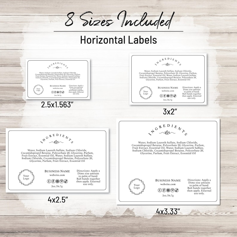 Ingredient Label Template, Custom Product Packaging Sticker ...