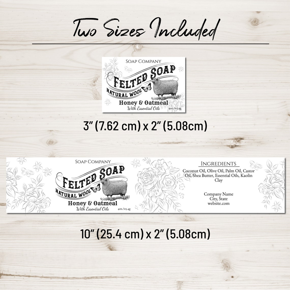 Felted Soap Labels. Editable 3x2 and 10x2 Wrap | Etsy