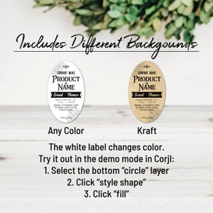Editable Oval Labels for Jars, Bottles, Tins, Homemade Products ...