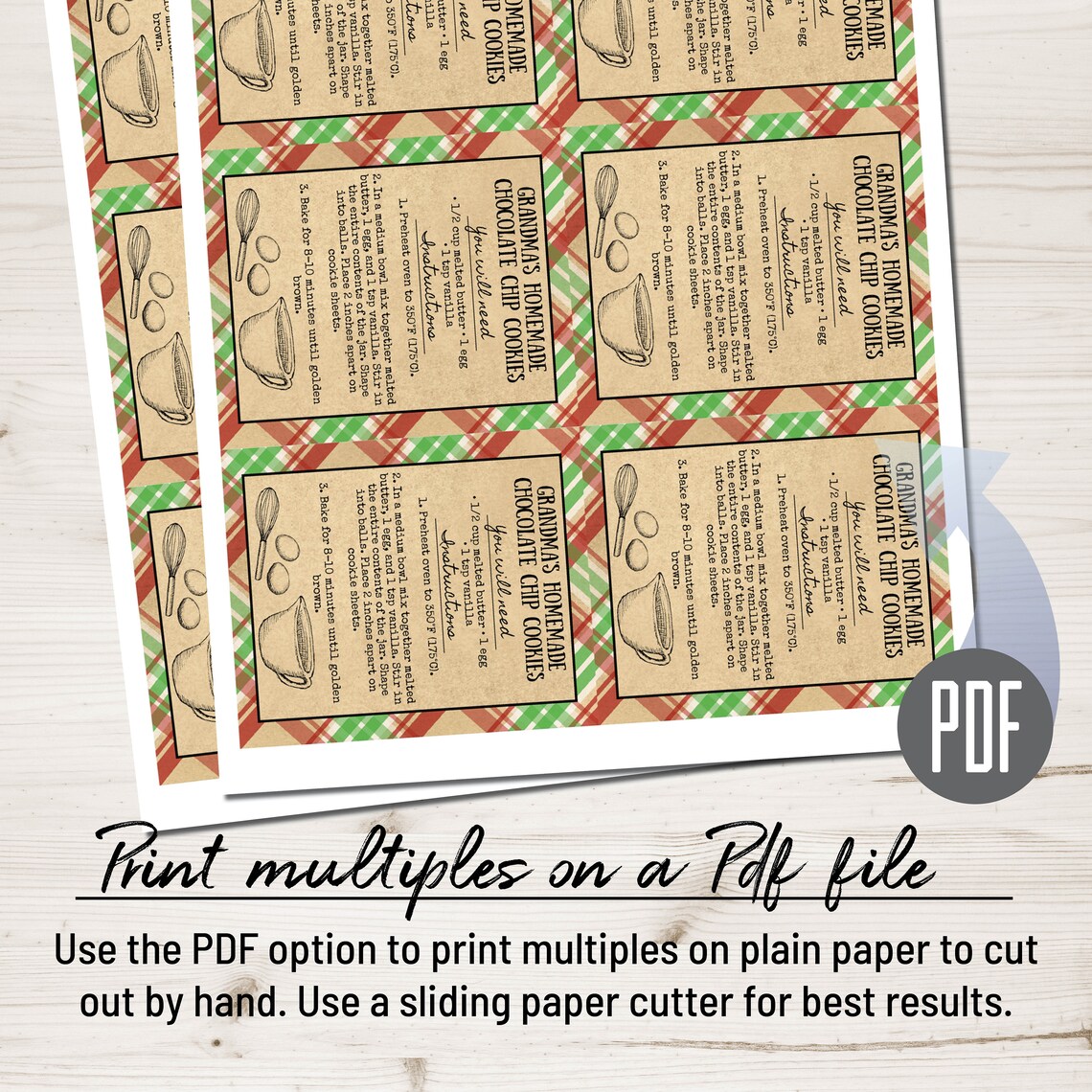 Mason Jar Cookie Mix Label Template. Editable Chocolate Chip - Etsy