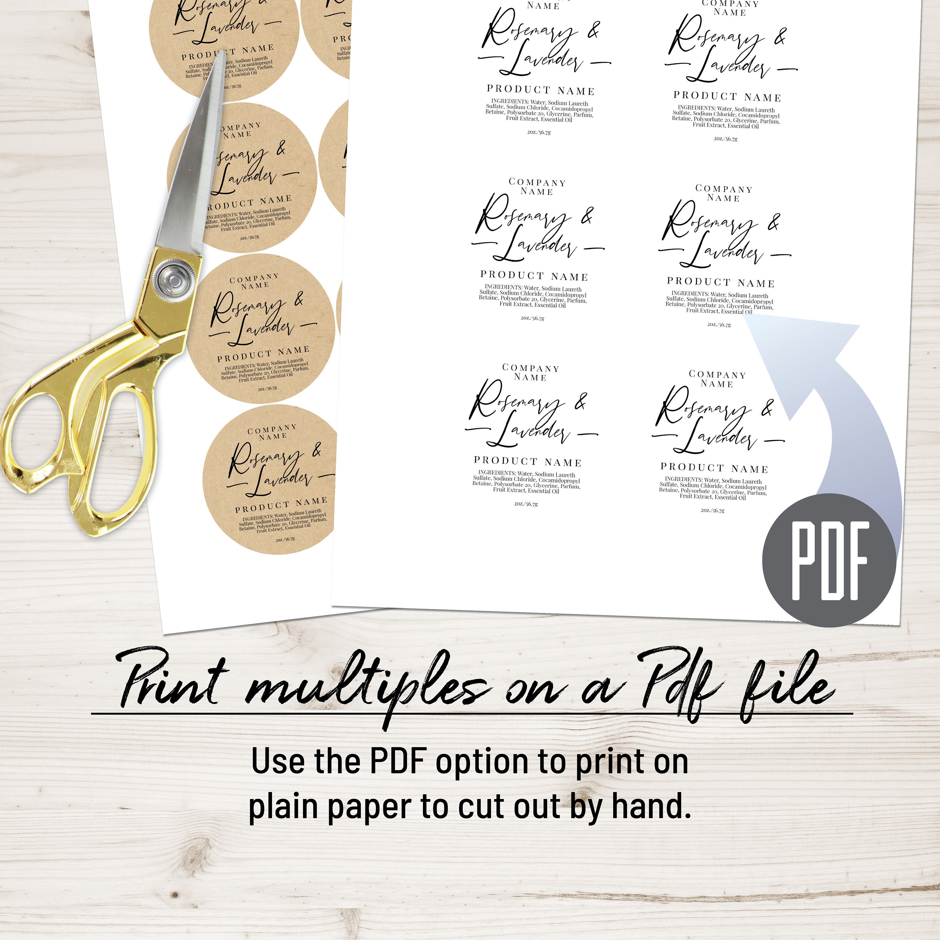 Editable Circle Label Template Custom Digital Product Sticker | Etsy ...