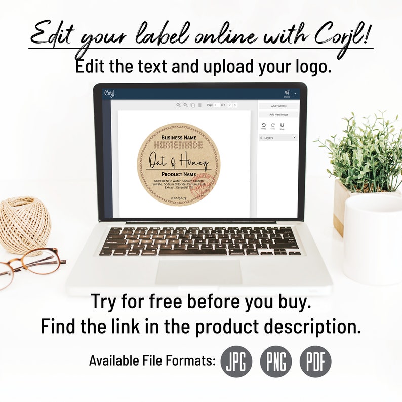 Editable Circle Label for Jars Homemade Label for Jam Jelly - Etsy UK