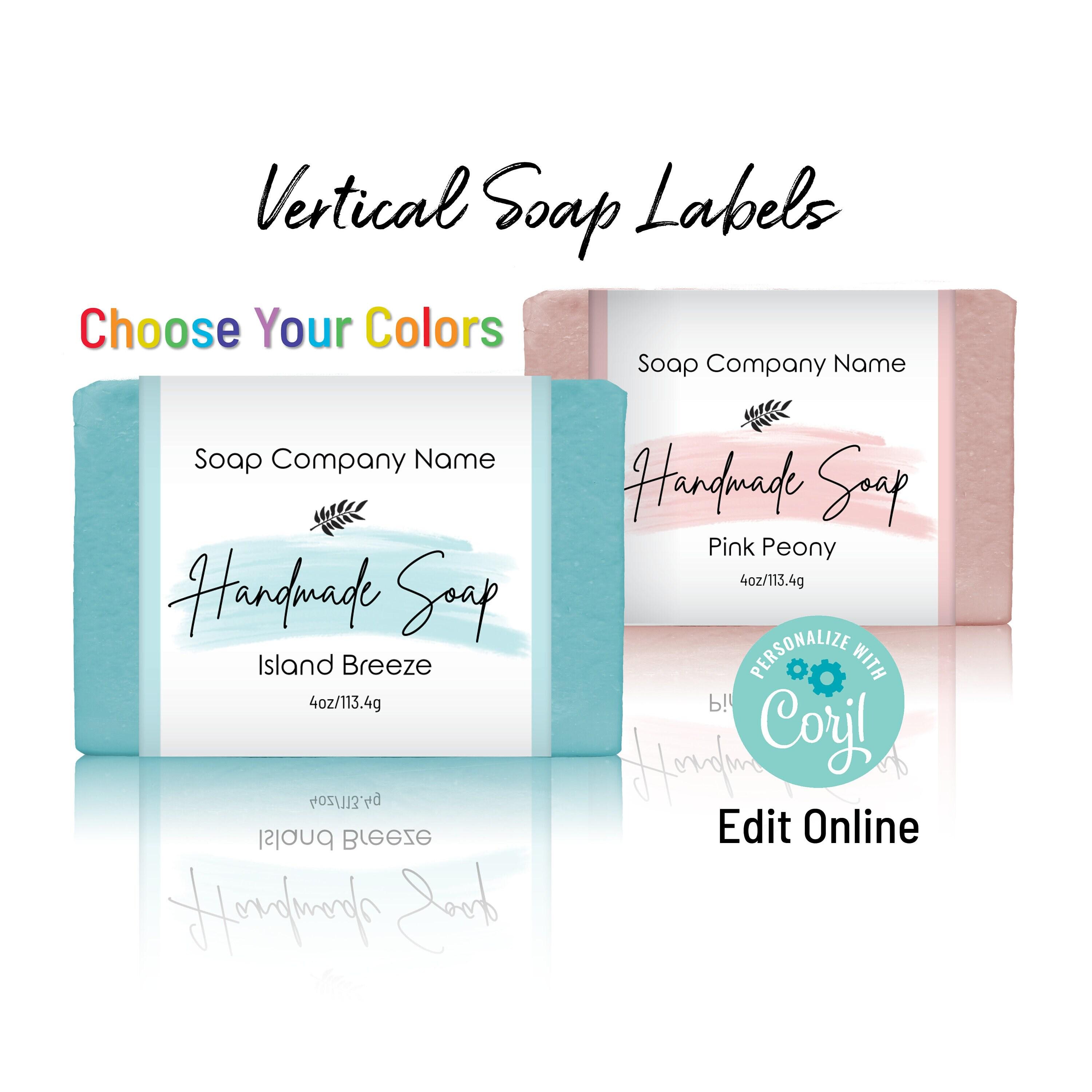 Vertical Soap Labels, Editable Soap Label Sticker Template, Paint Swash ...