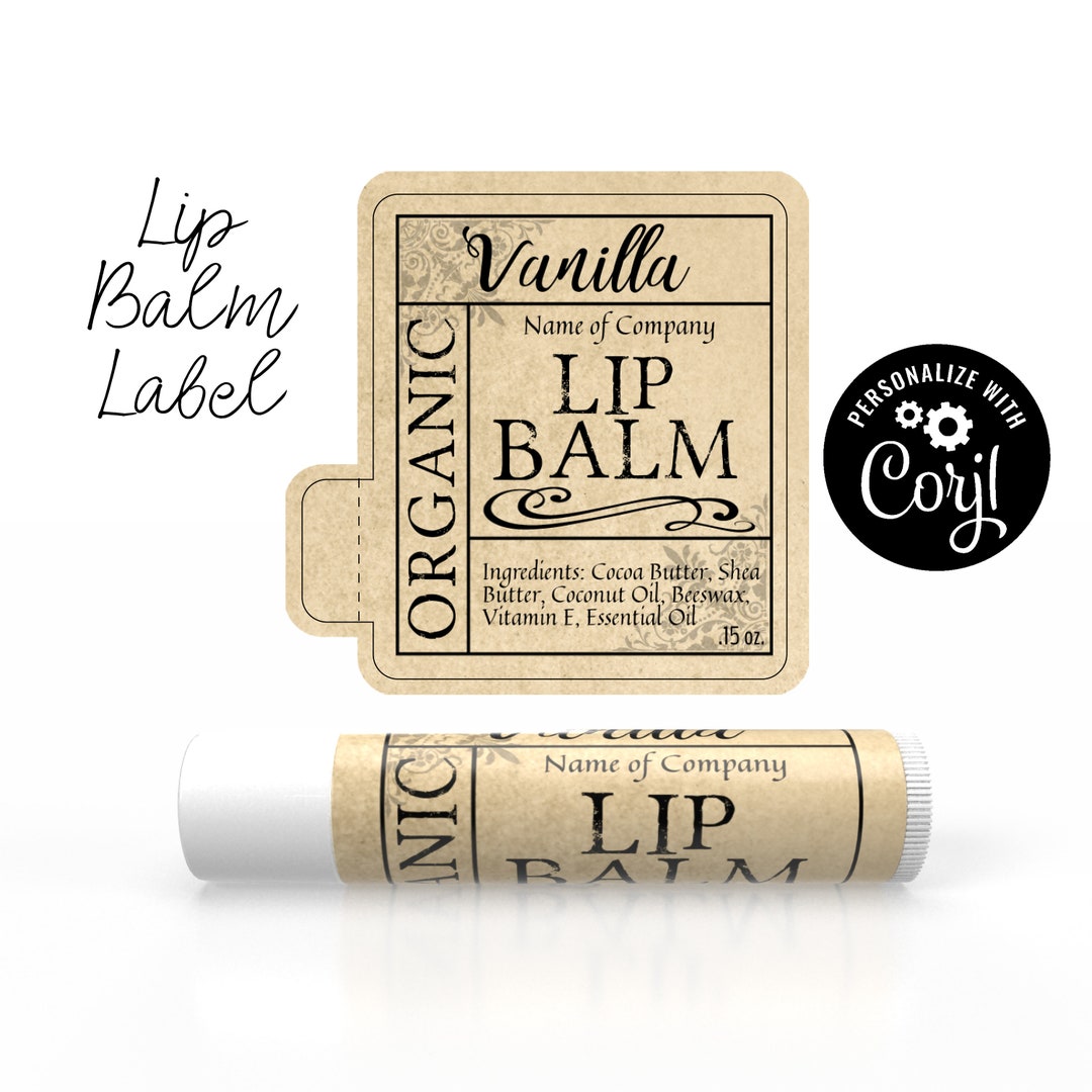 Lip Balm Label, Apothecary Design. Lip Balm Sticker Template. Edit ...