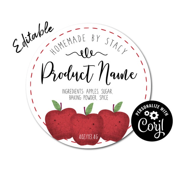 Apple Labels - Etsy