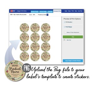 Garden Wreath Custom Round Label, Product Label Template. Sticker ...