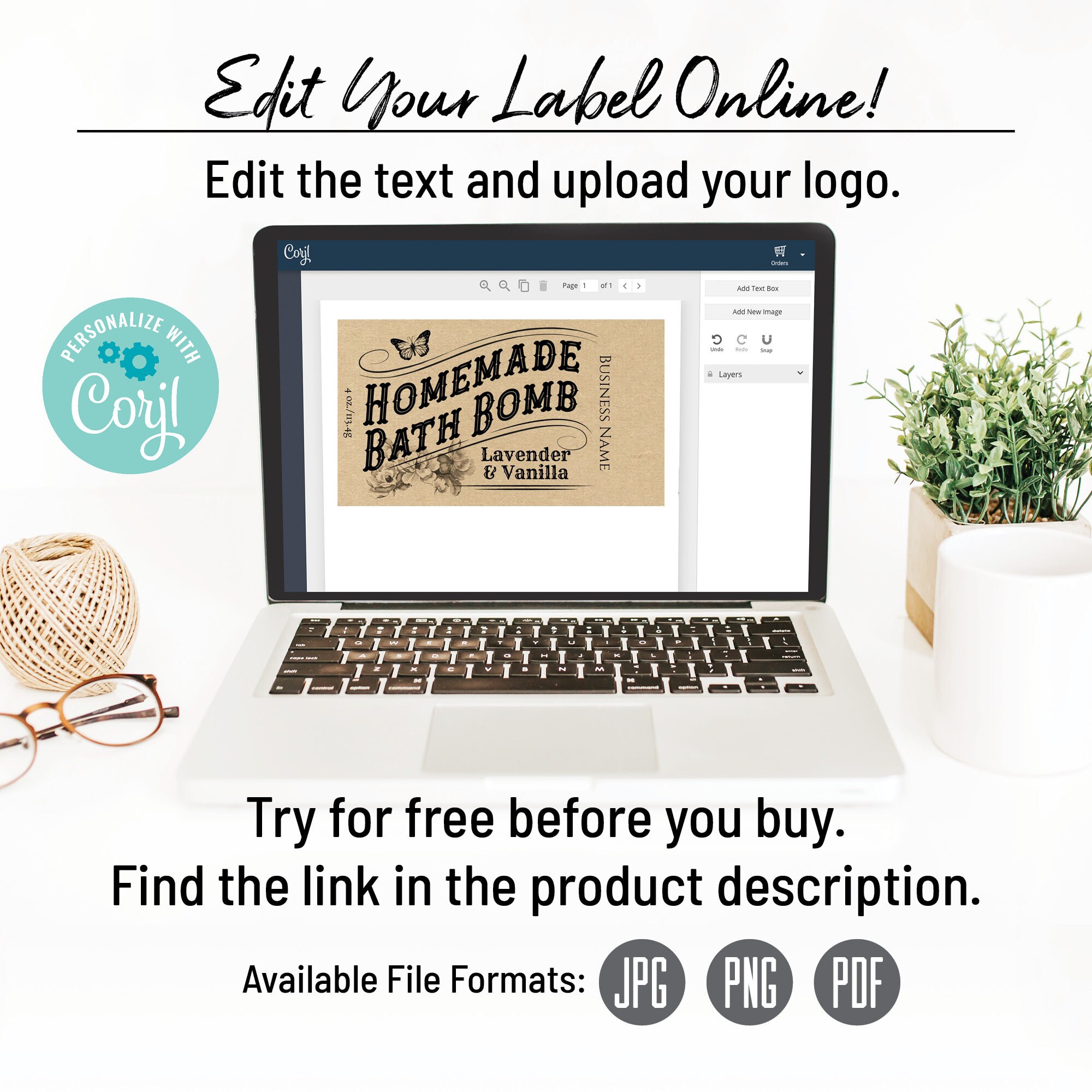 Bath Bomb Label Editable Printable Tag Template for Bath - Etsy