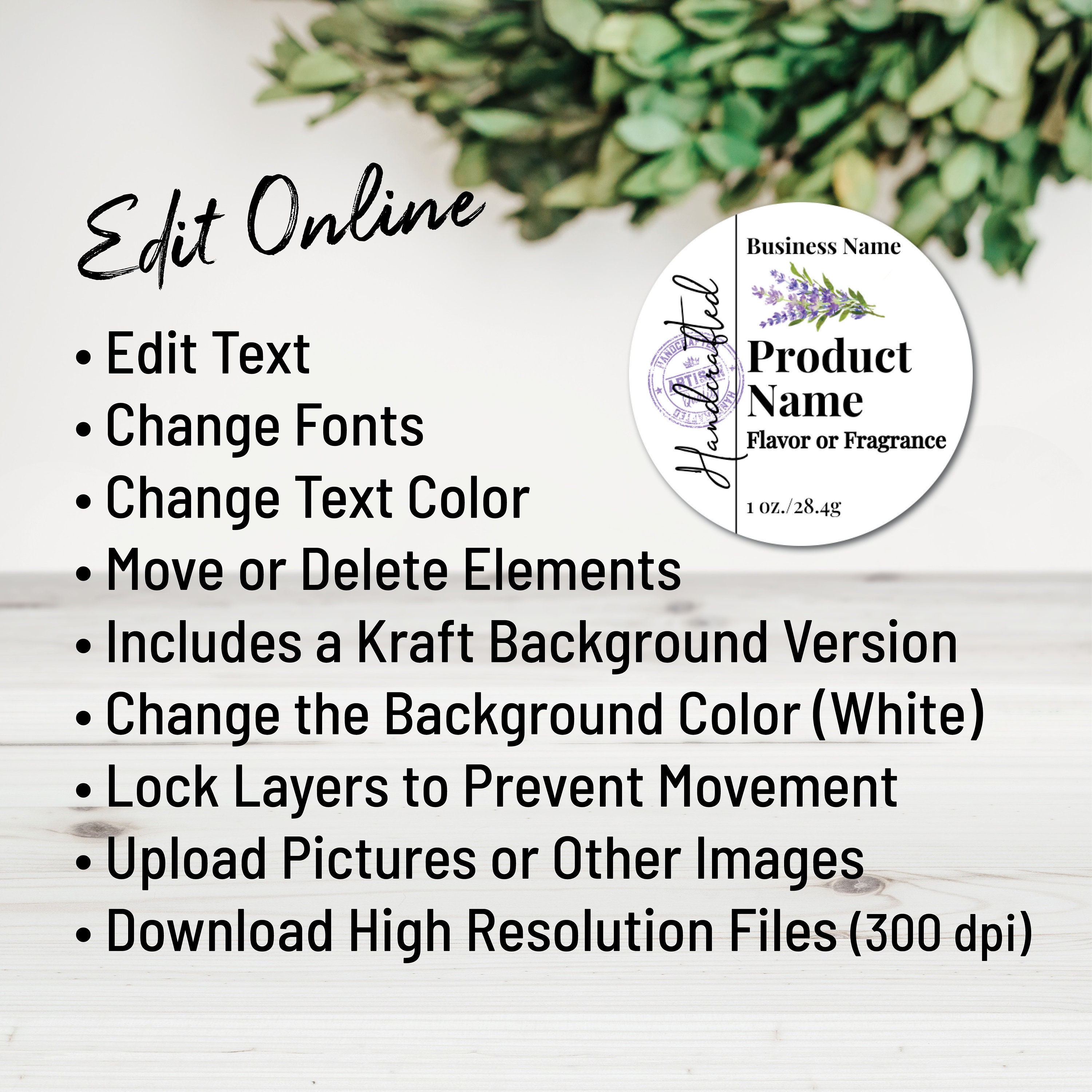 Mini 11.5 Editable Garden Stamp Circle Product - Etsy