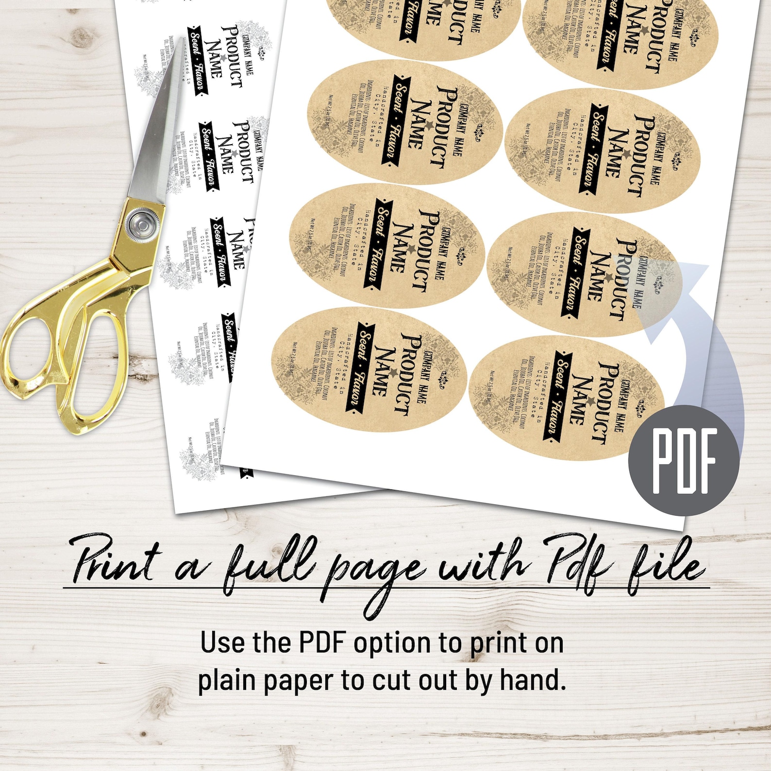Editable Oval Labels for Jars, Bottles, Tins, Homemade Products ...