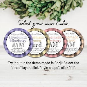 Round Product Label, Gingham Farmhouse. Edit Label Template Online ...