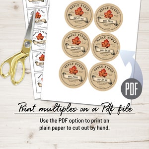 Maple Leaf Labels. Editable Circle Label. Customize Product Label ...