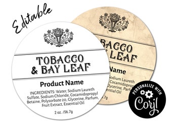 Homemade Baking Label. Editable Circle Sticker Template. | Etsy