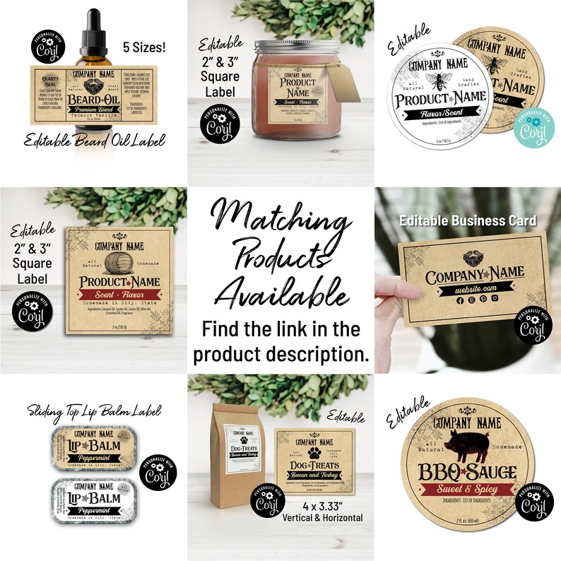 Bottle Label Template 2 4 8 & 12 Oz Customize Download - Etsy