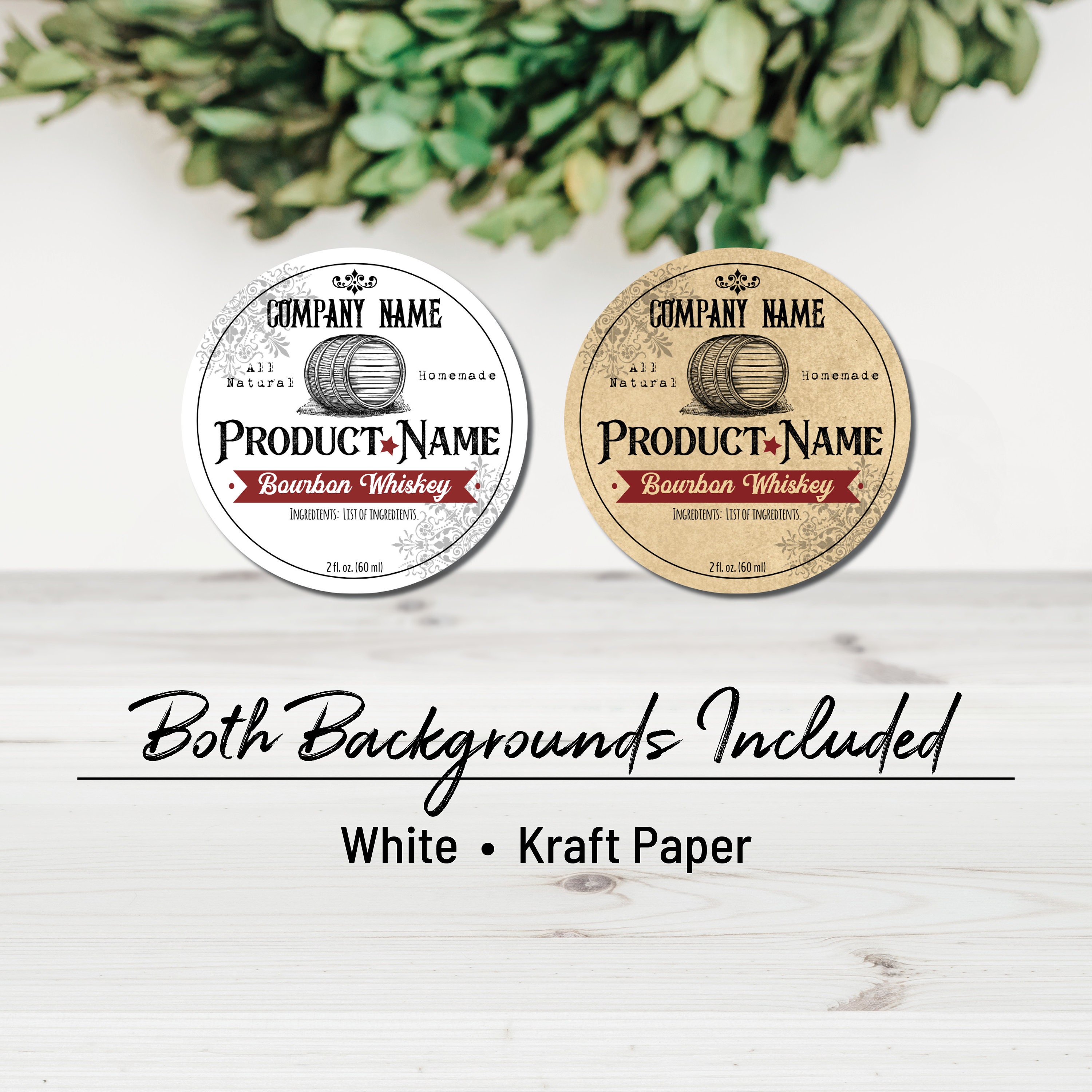 Whiskey Barrel Sticker Template. Editable Circle Label for | Etsy