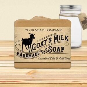 Goat's Milk Handmade Soap Label on Kraft Paper (Instant Download) - Etsy