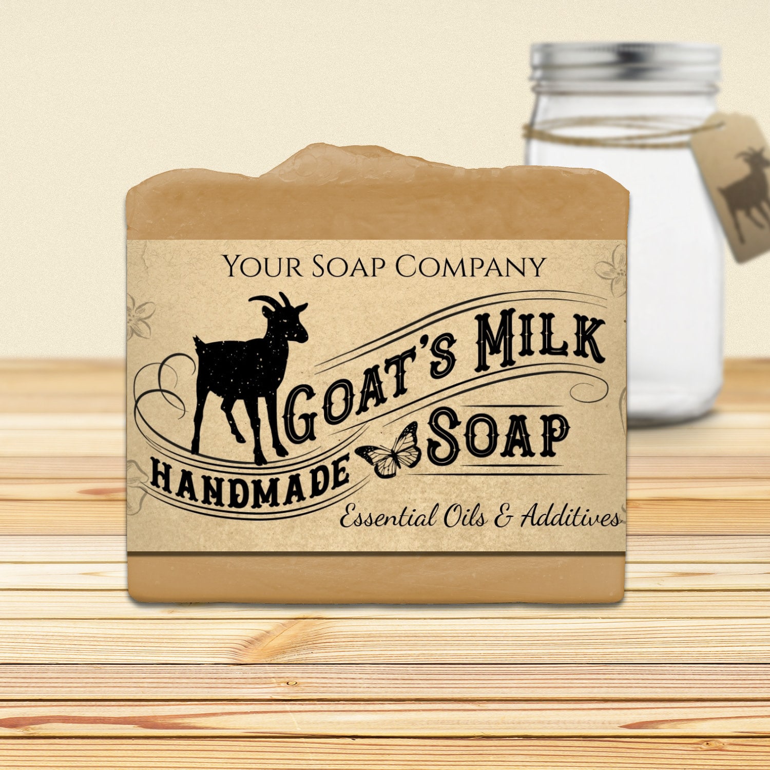 Goats Milk Handmade Soap Label On Kraft Paper Soap Etsy