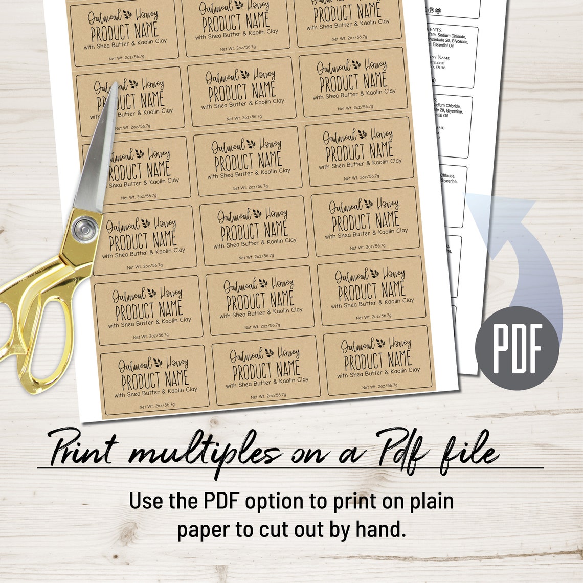 Small Jar Label Front & Back Editable Label Template. - Etsy