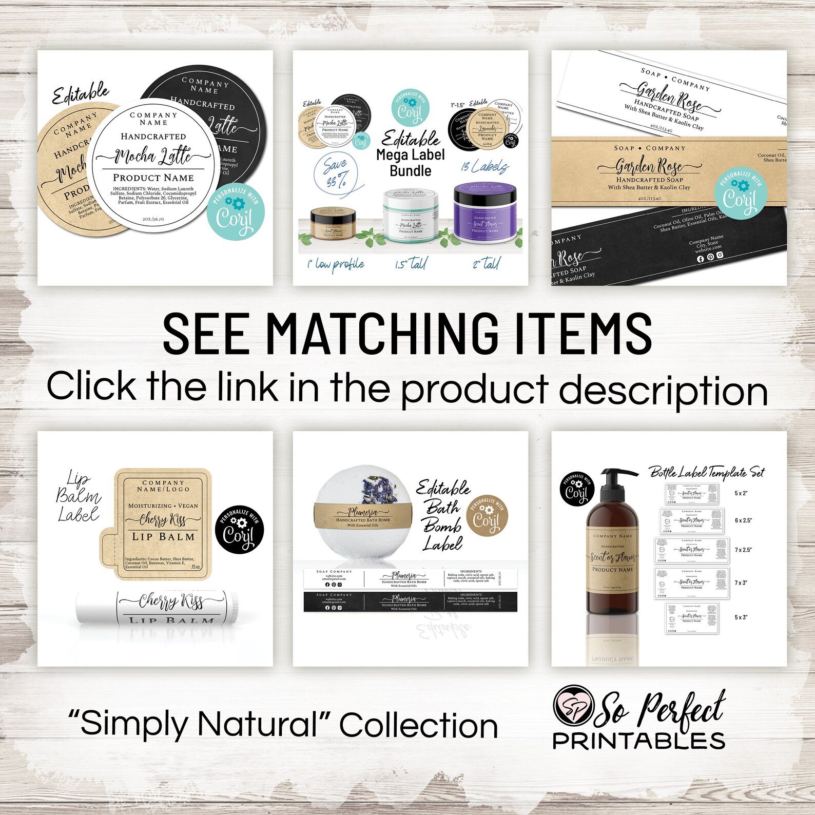 Small Jar Label Front & Back Editable Label Template Simply - Etsy