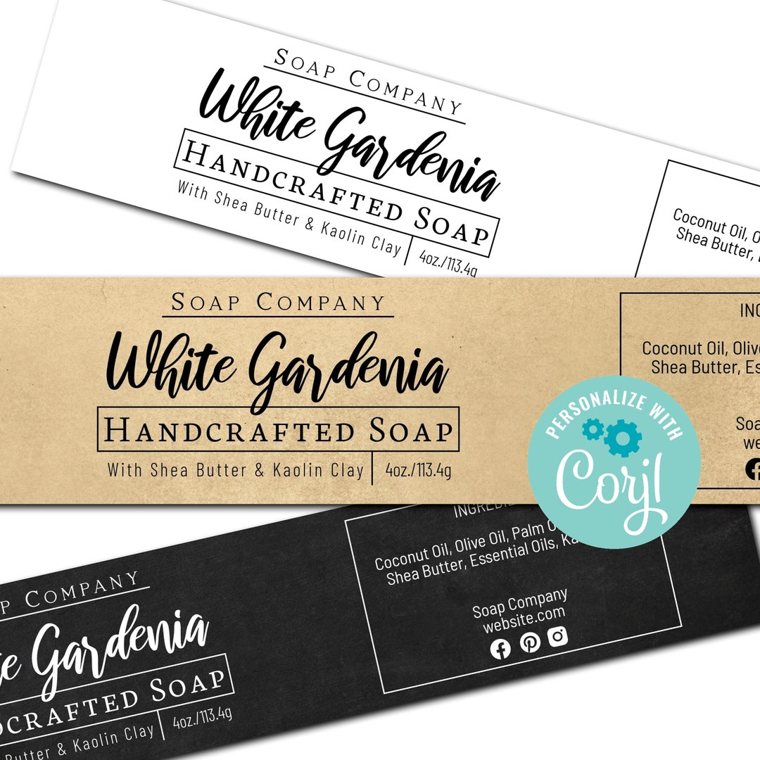 Soap Labels - Clean and Simple Design. Editable Label Template ...