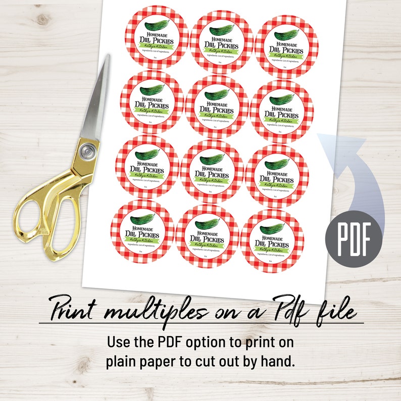Dill Pickle Product Label Template Cucumber Custom Packaging - Etsy