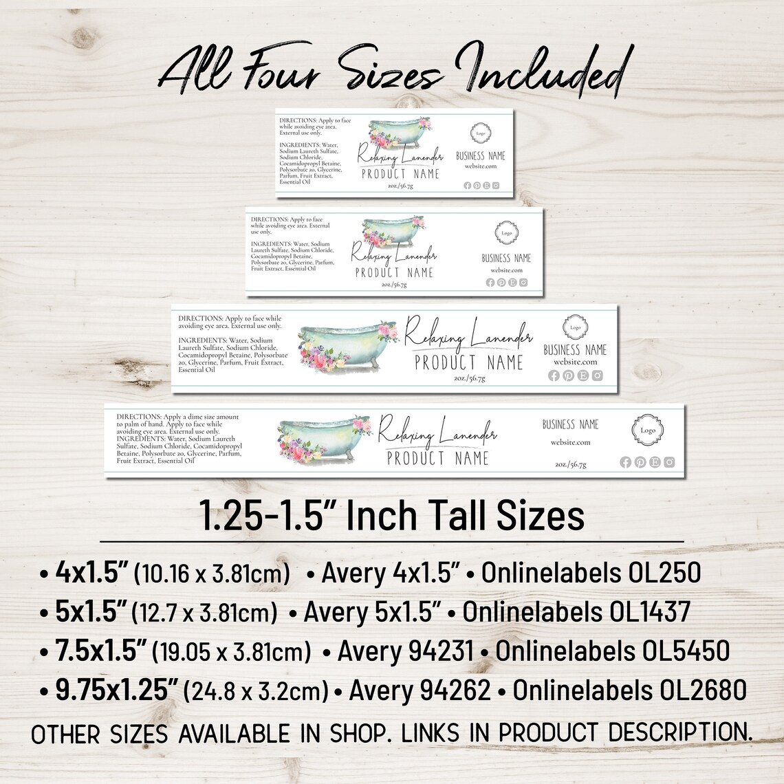 Wrap Around Label Template for Jars 2 4 6 8oz Jar Label - Etsy