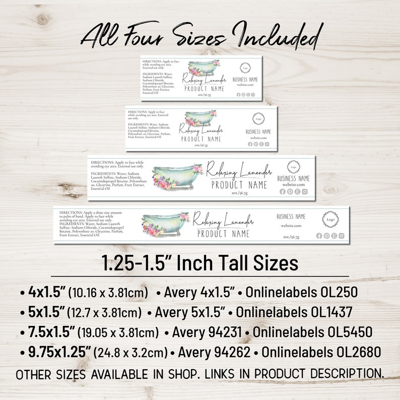 Wrap Around Label Template for Jars 2 4 6 8oz Jar Label - Etsy