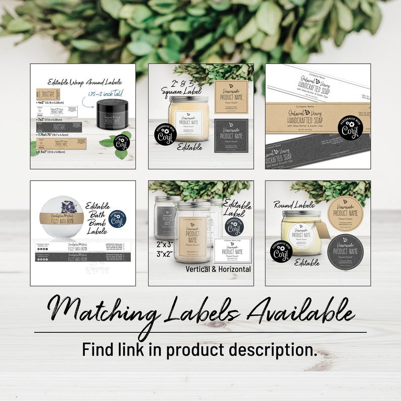 Small Jar Label Front & Back Editable Label Template. - Etsy