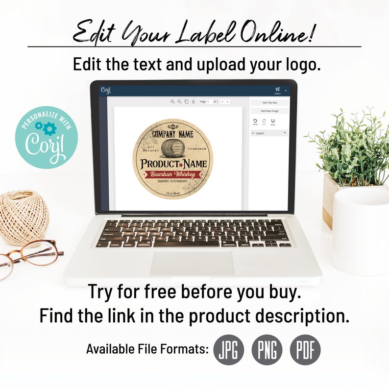 Whiskey Barrel Sticker Template. Editable Circle Label for - Etsy