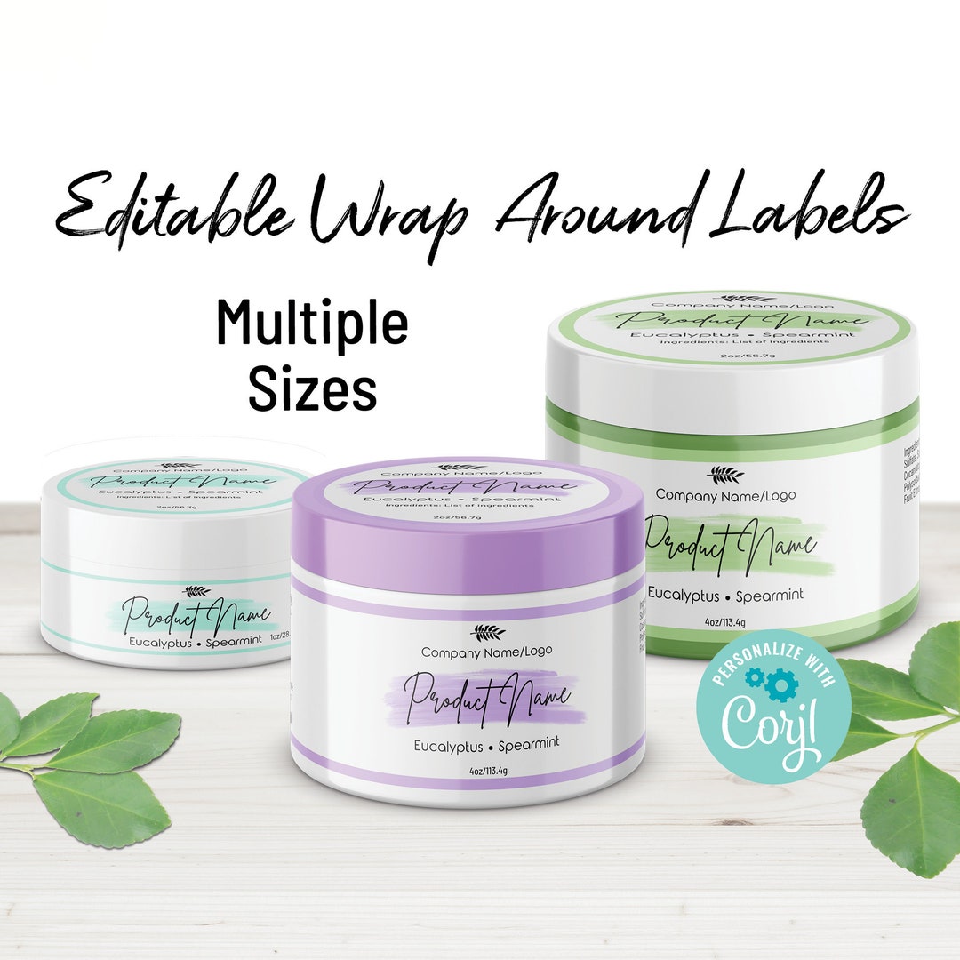 Wrap Around Product Labels. Paint Swash Editable Template. Labels for ...