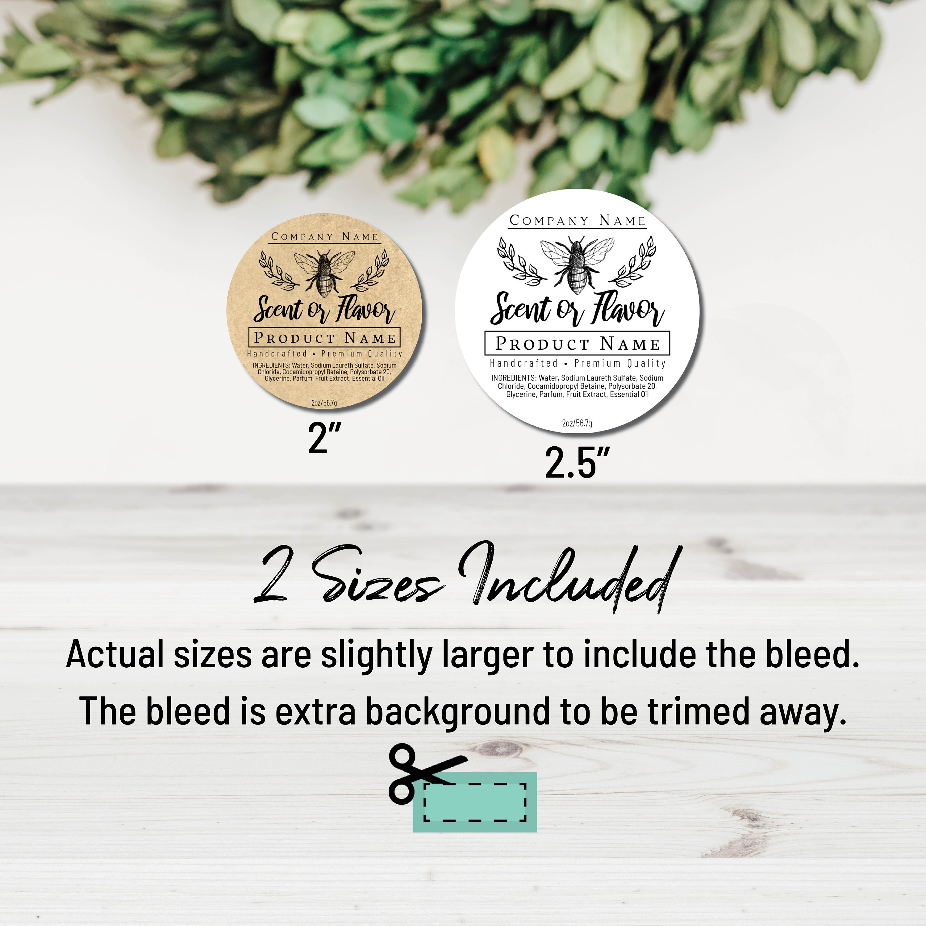 Editable Circle Label. Clean and Simple Sticker Template With - Etsy Canada