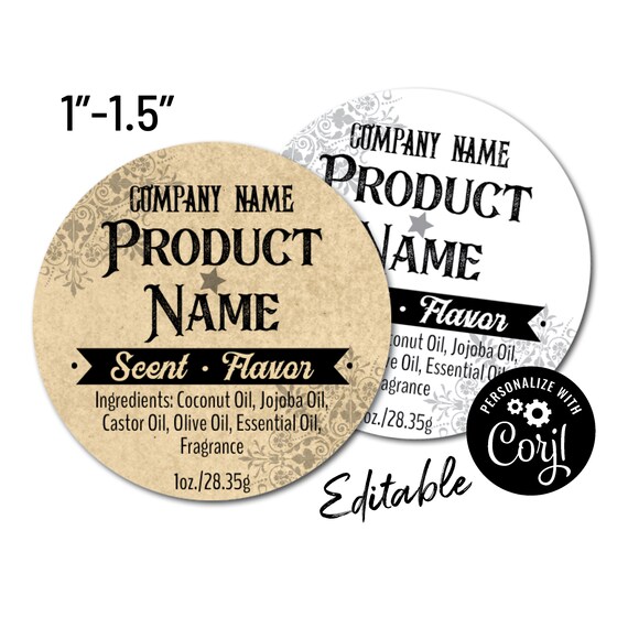 Mini 11.5 Editable Circle Label. Sticker | Etsy