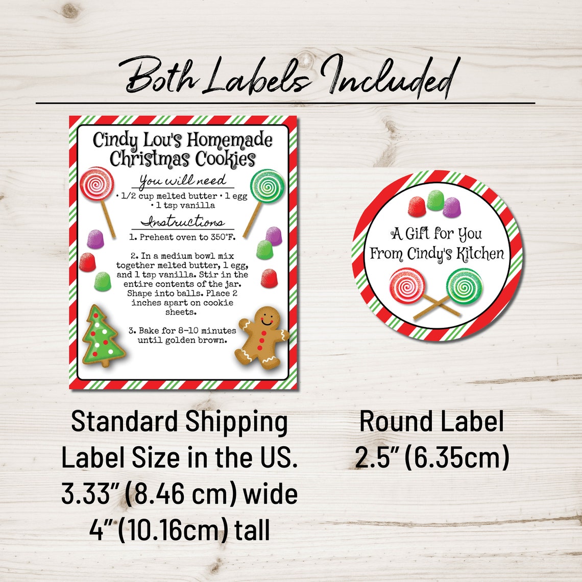Christmas Cookie Mix Label for Mason Jars. Editable Xmas - Etsy