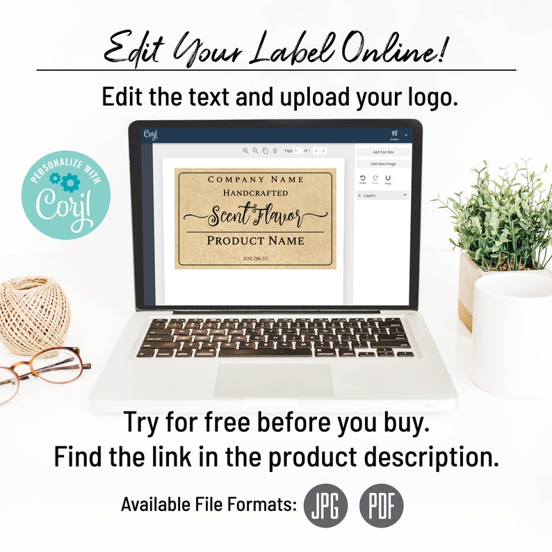 Small Jar Label Front & Back Editable Label Template Simply - Etsy