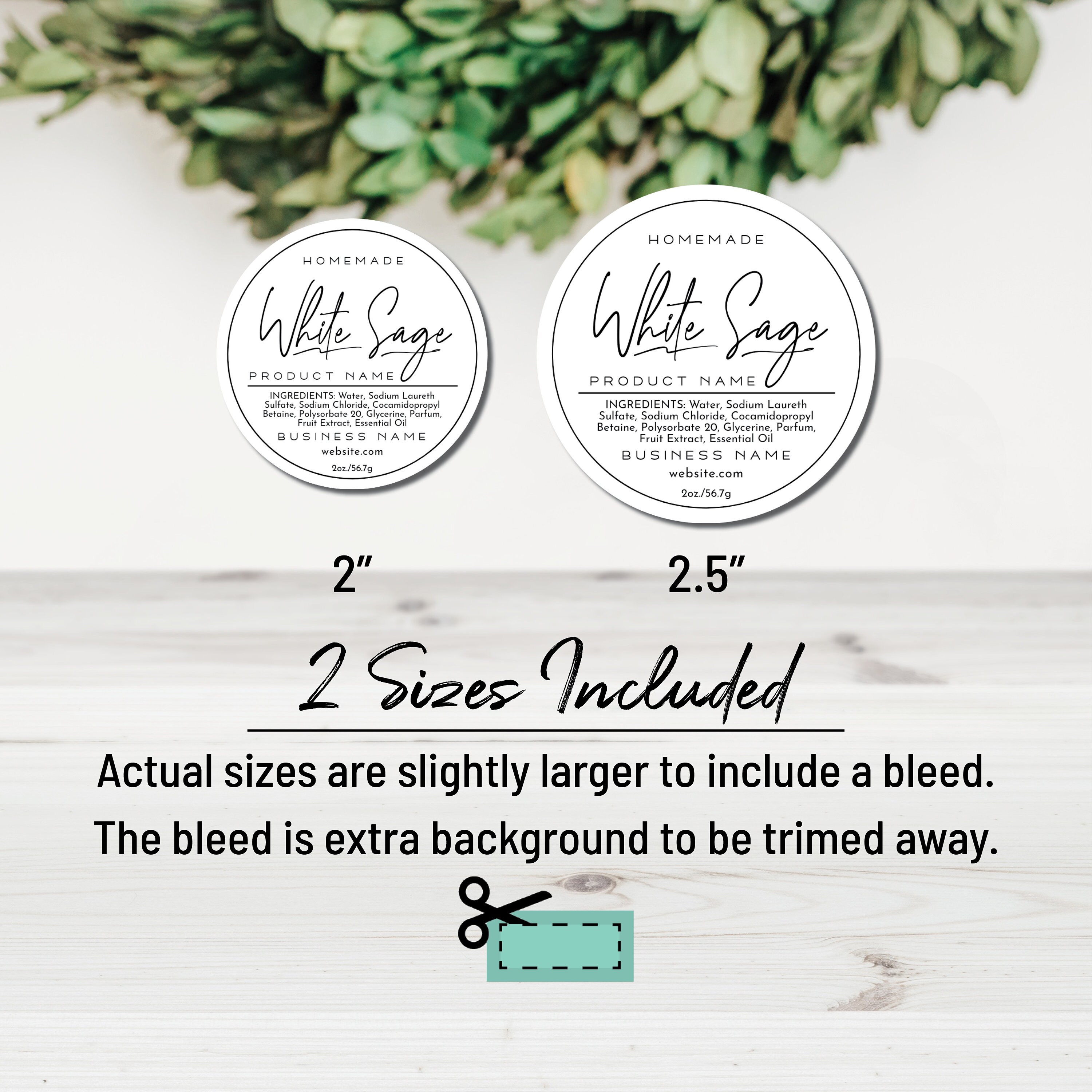 Editable Circle Label Template Custom Digital Product Sticker | Etsy