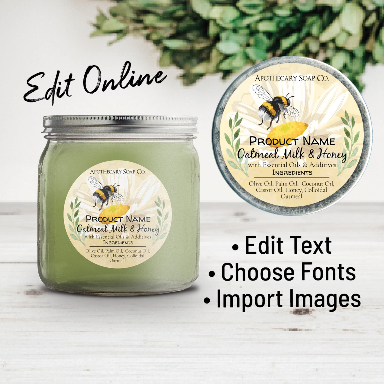 Bumblebee Round Label. Product Label Sticker Template. Custom | Etsy