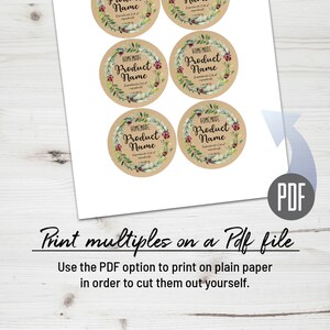 Garden Wreath Custom Round Label, Product Label Template. Sticker ...