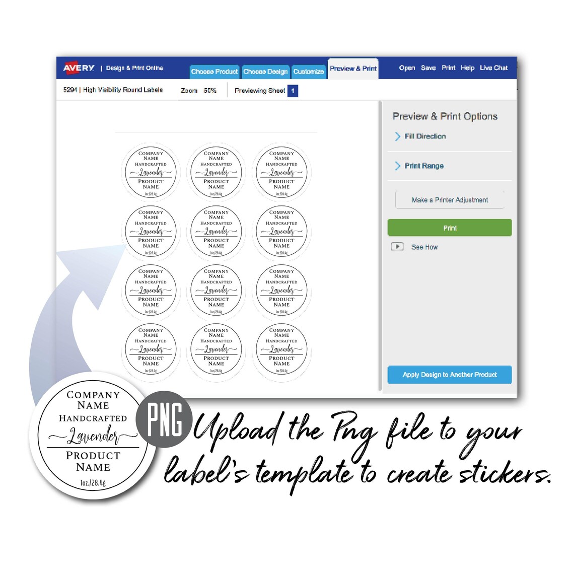 Mini 1"-1.5" Editable Circle Label. Simply Natural Sticker Template ...