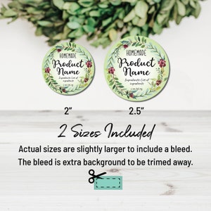 Garden Wreath Custom Round Label, Product Label Template. Sticker ...