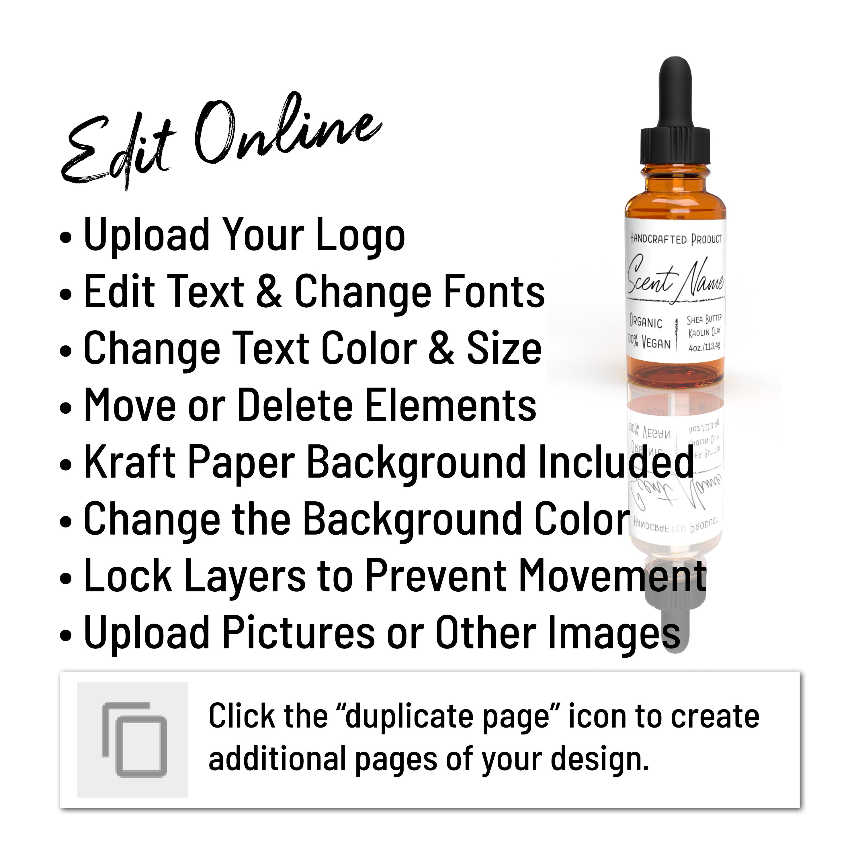 Amber Bottle Jar Label Template Mandala Design. Edit - Etsy