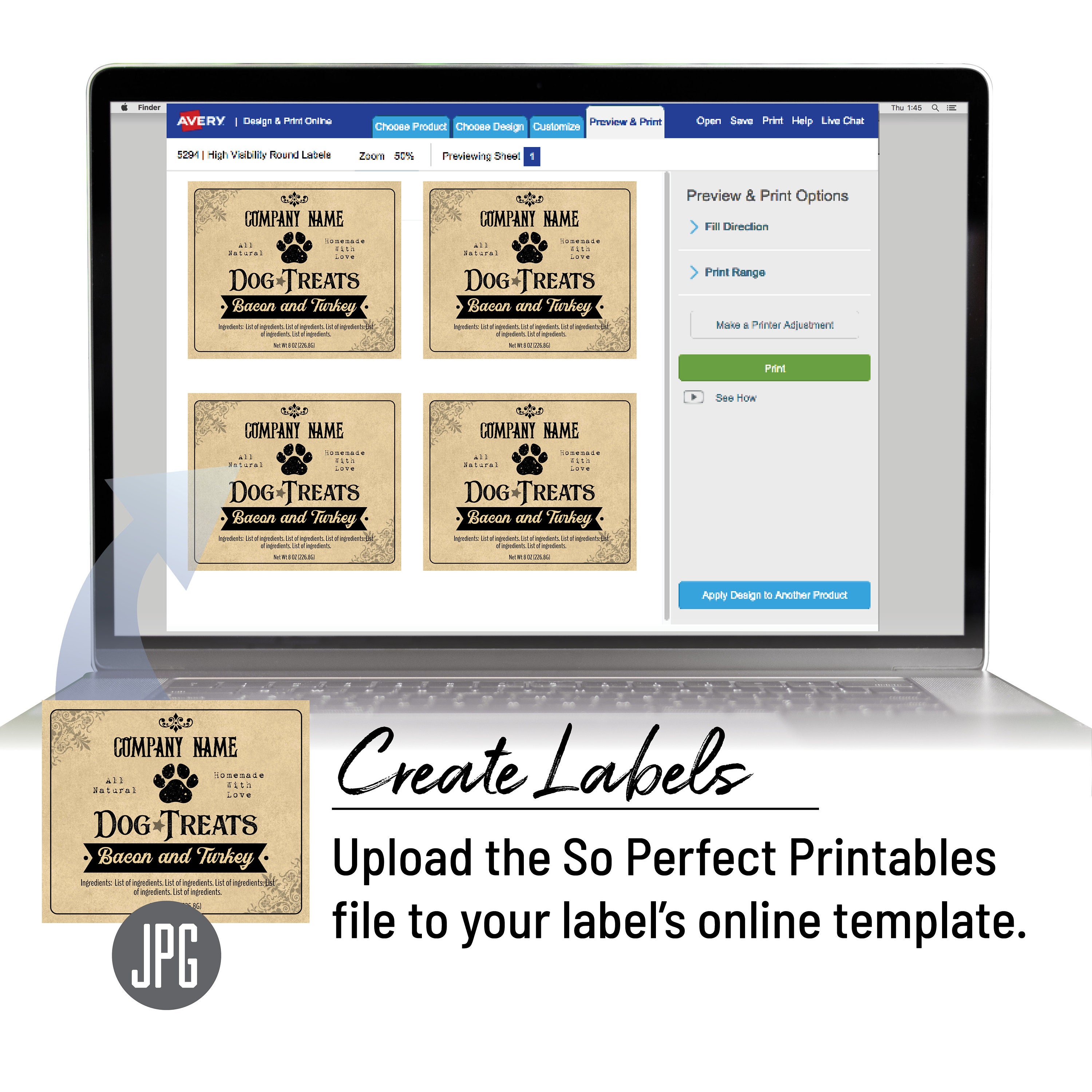 Dog or Cat Treat Label Template Custom Digital Pet Product - Etsy