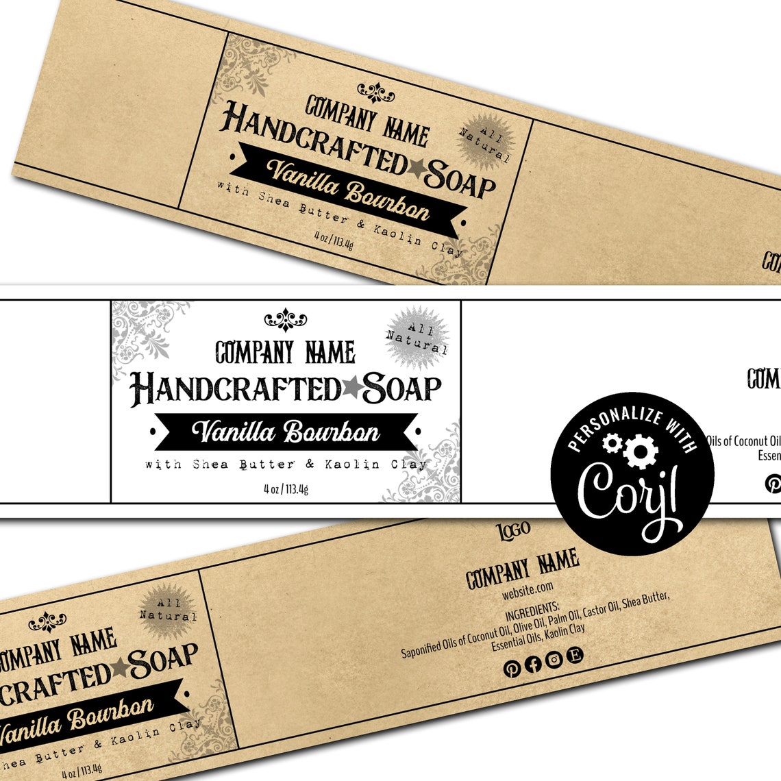 Soap Label Template Soap Bar Packaging Printable Wrap Around - Etsy