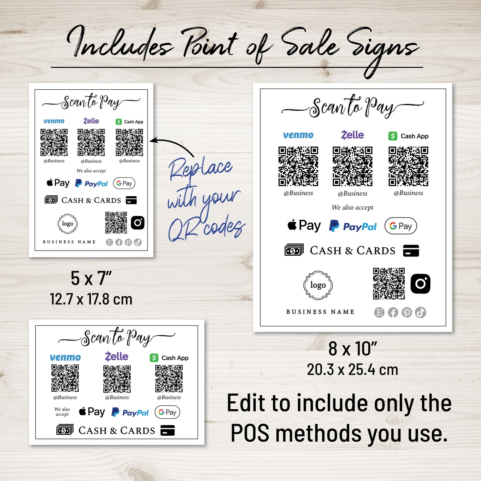 Price List Template Point of Sale Signs Small Business - Etsy