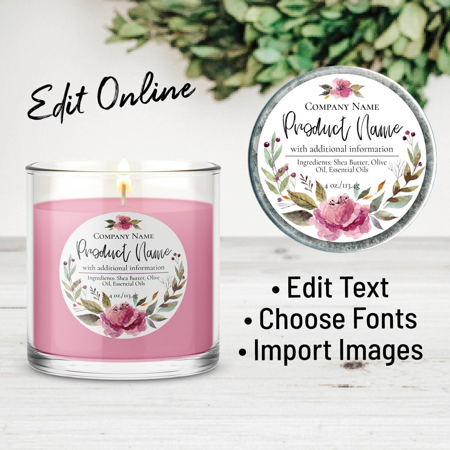 Floral Watercolor Wreath Round Label. Edit Product Label Template ...