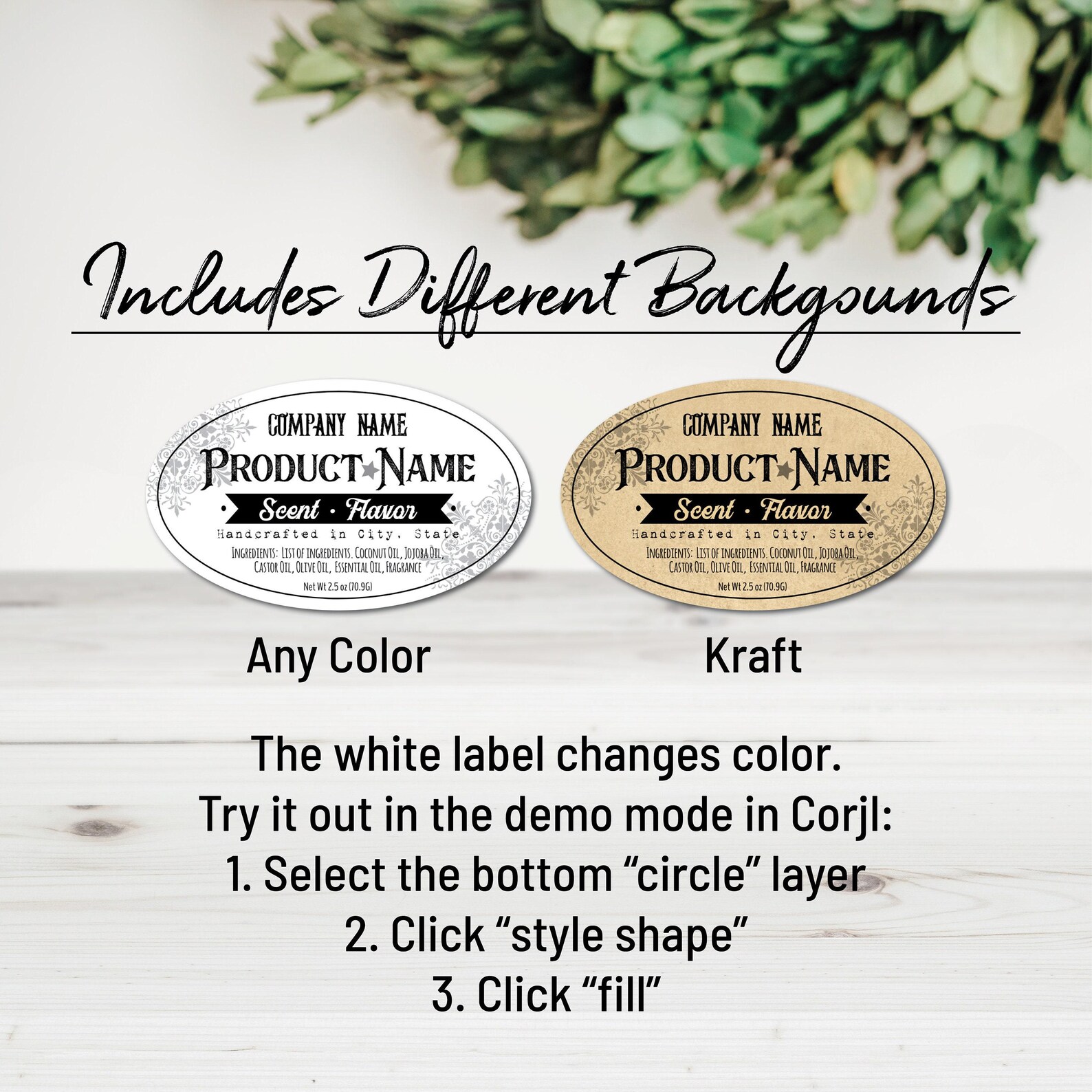 Editable Oval Labels for Jars, Bottles, Tins, Homemade Products ...