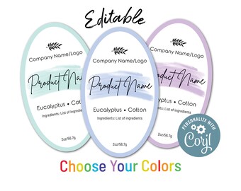Editable Oval Labels for Jars Bottles Tins Homemade | Etsy