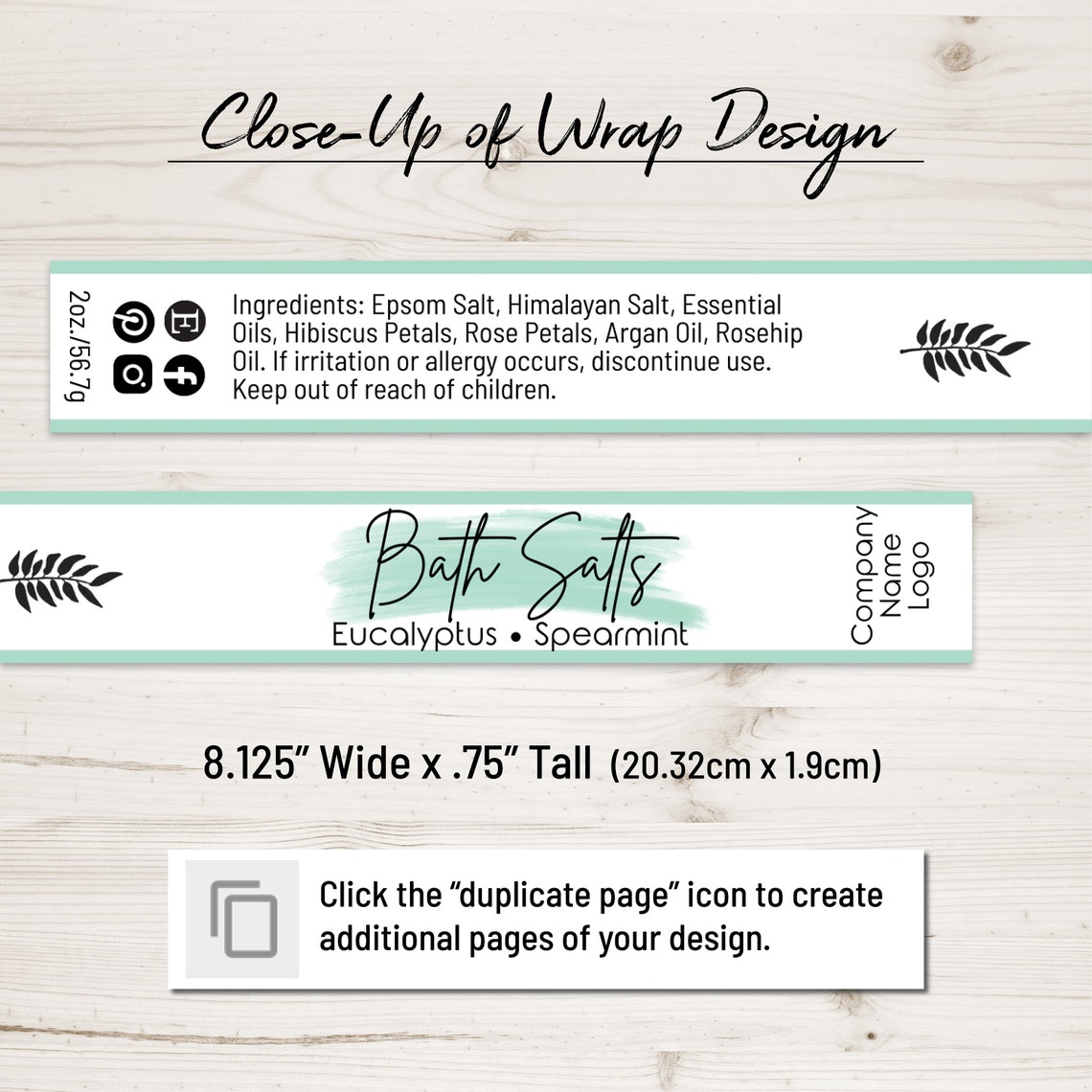 Editable Bath Salt Label Template Painted Swash. Printable - Etsy