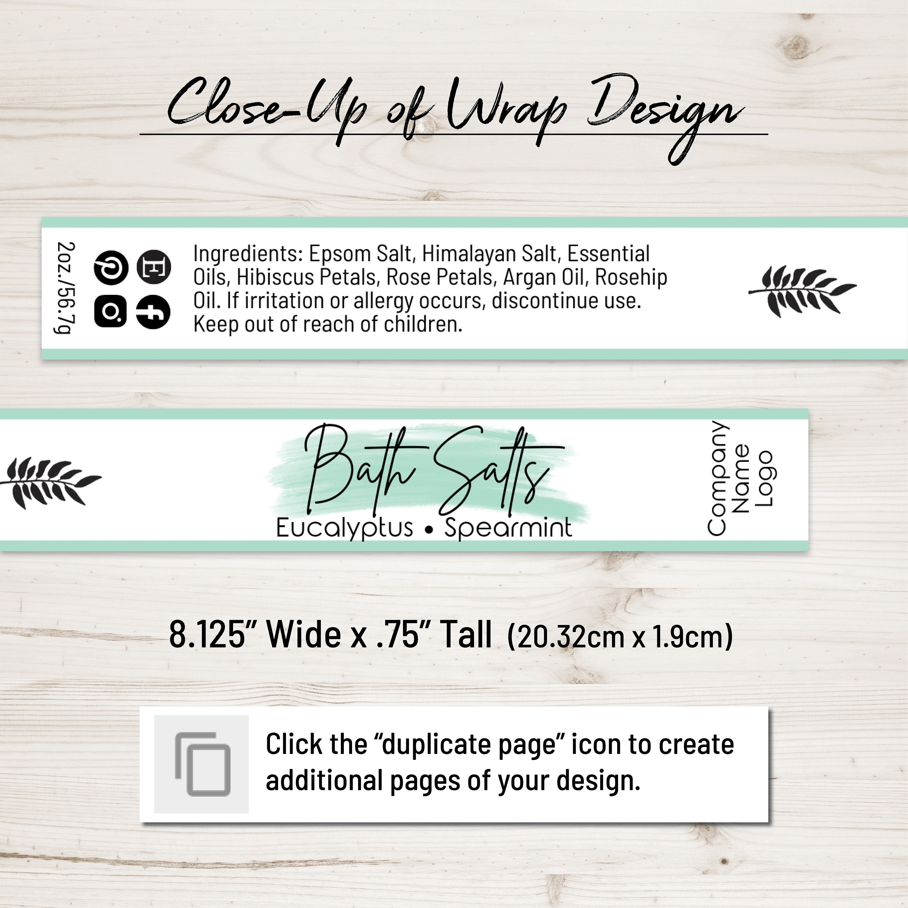 Editable Bath Salt Label Template Painted Swash. Printable - Etsy