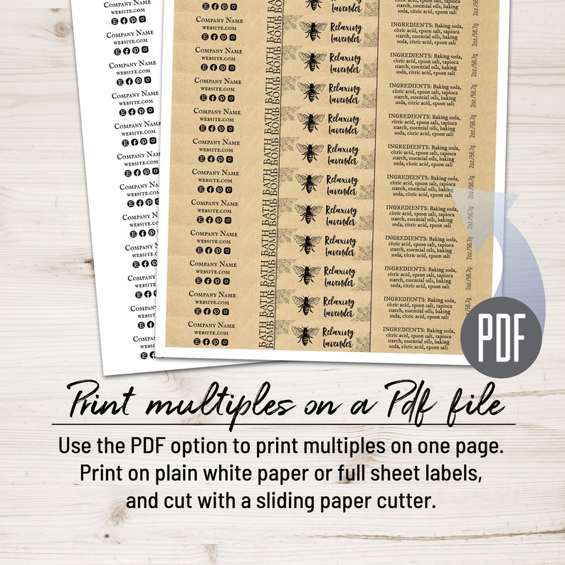 Editable Bath Bomb Label Template Apothecary Bee Design. - Etsy