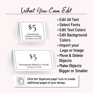 Price Tag, Table Tent Card Template, Shelf Price Card Template ...