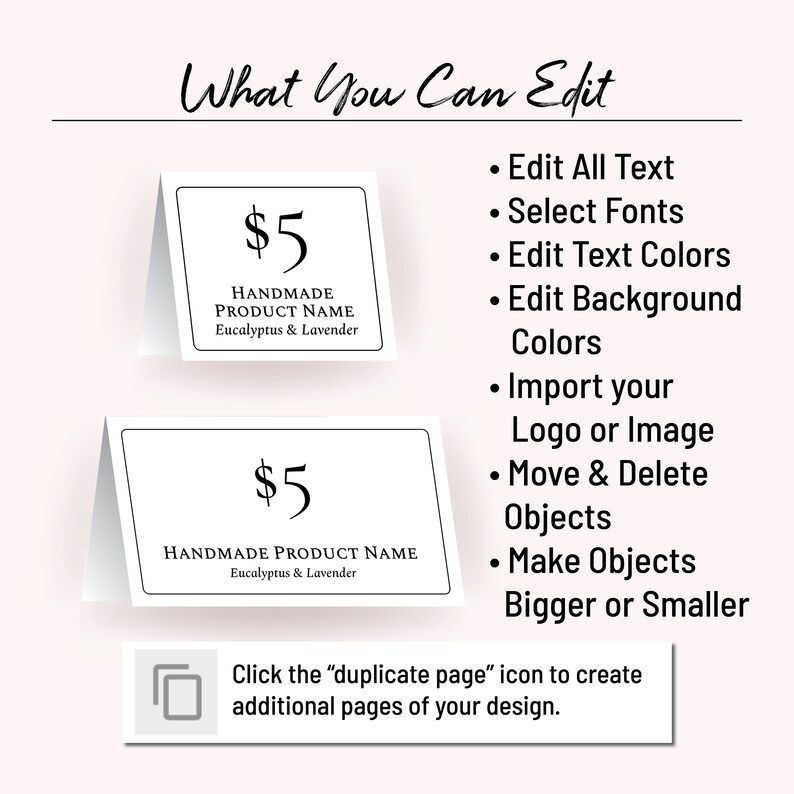Price Tag Table Tent Card Template Shelf Price Card - Etsy Australia